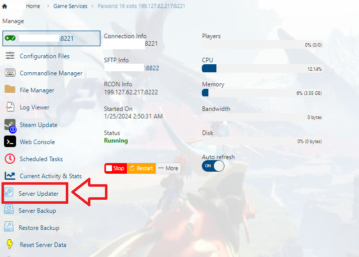 How to update your Palworld server - Knowledgebase - Citadel Servers